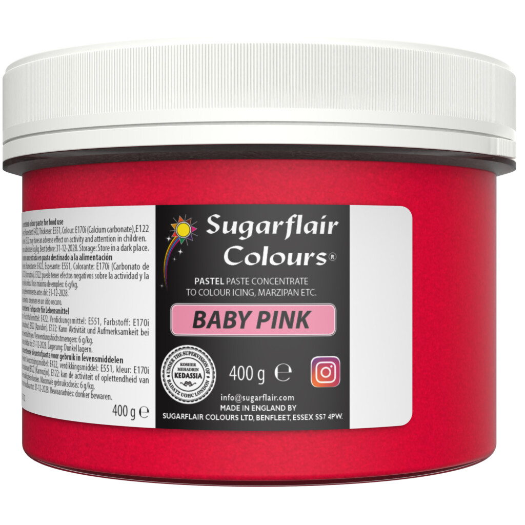 Sugarflair Pastel Paste Colour – Baby Pink 400g – SugarFlair