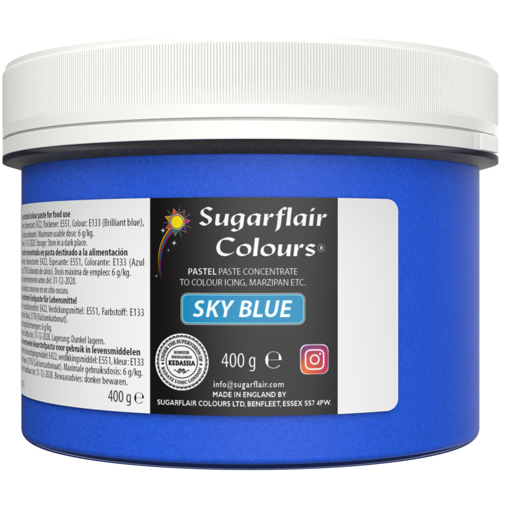 Sugarflair Pastel Paste Colour – Sky Blue 400g – SugarFlair