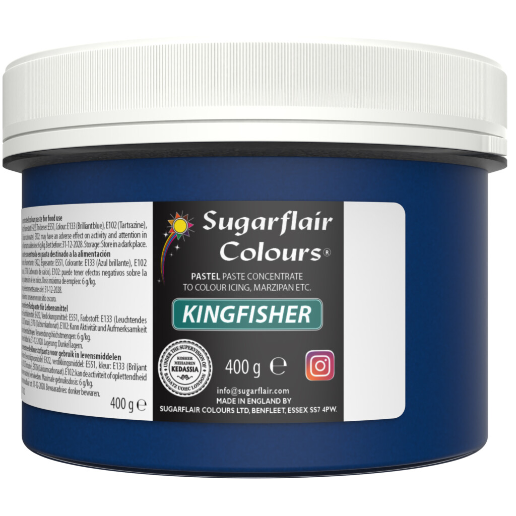 Sugarflair Pastel Paste Colour – Kingfisher Blue 400g – SugarFlair