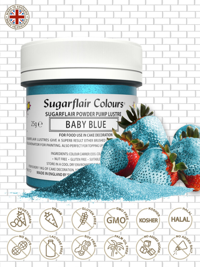Sugarflair Powder Pump Glitter Dust Refill – Baby Blue 25g – SugarFlair