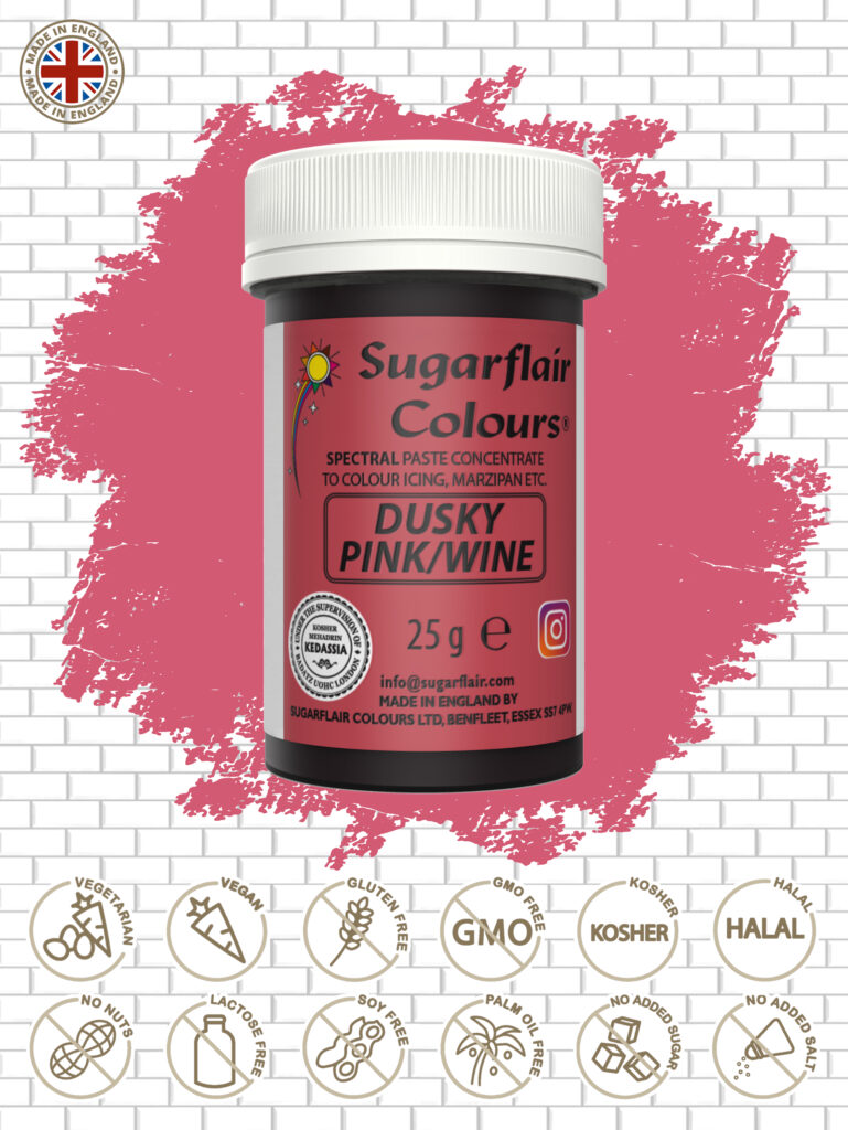 Sugarflair Spectral Paste Colour – Dusky Pink/Wine 25g – SugarFlair