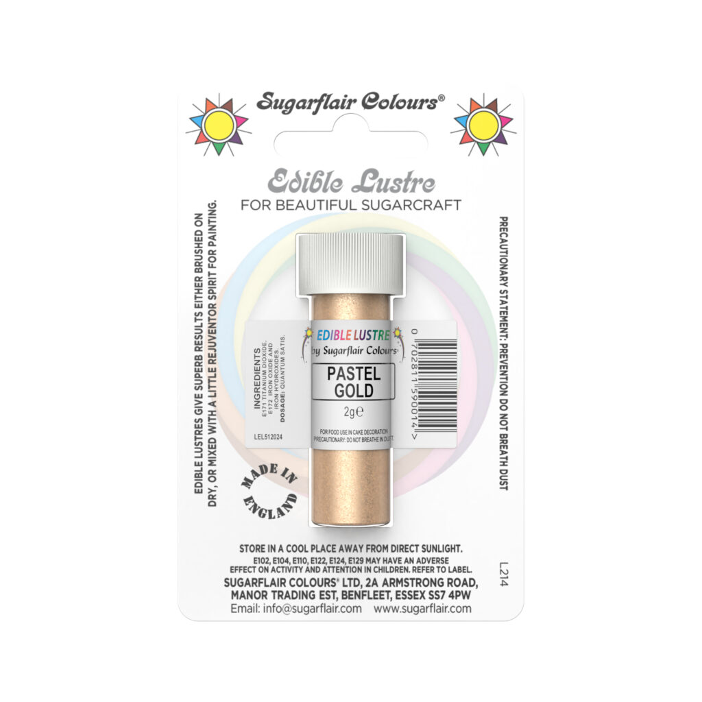 Sugarflair Lustre Dust – Pastel Gold 2g – SugarFlair