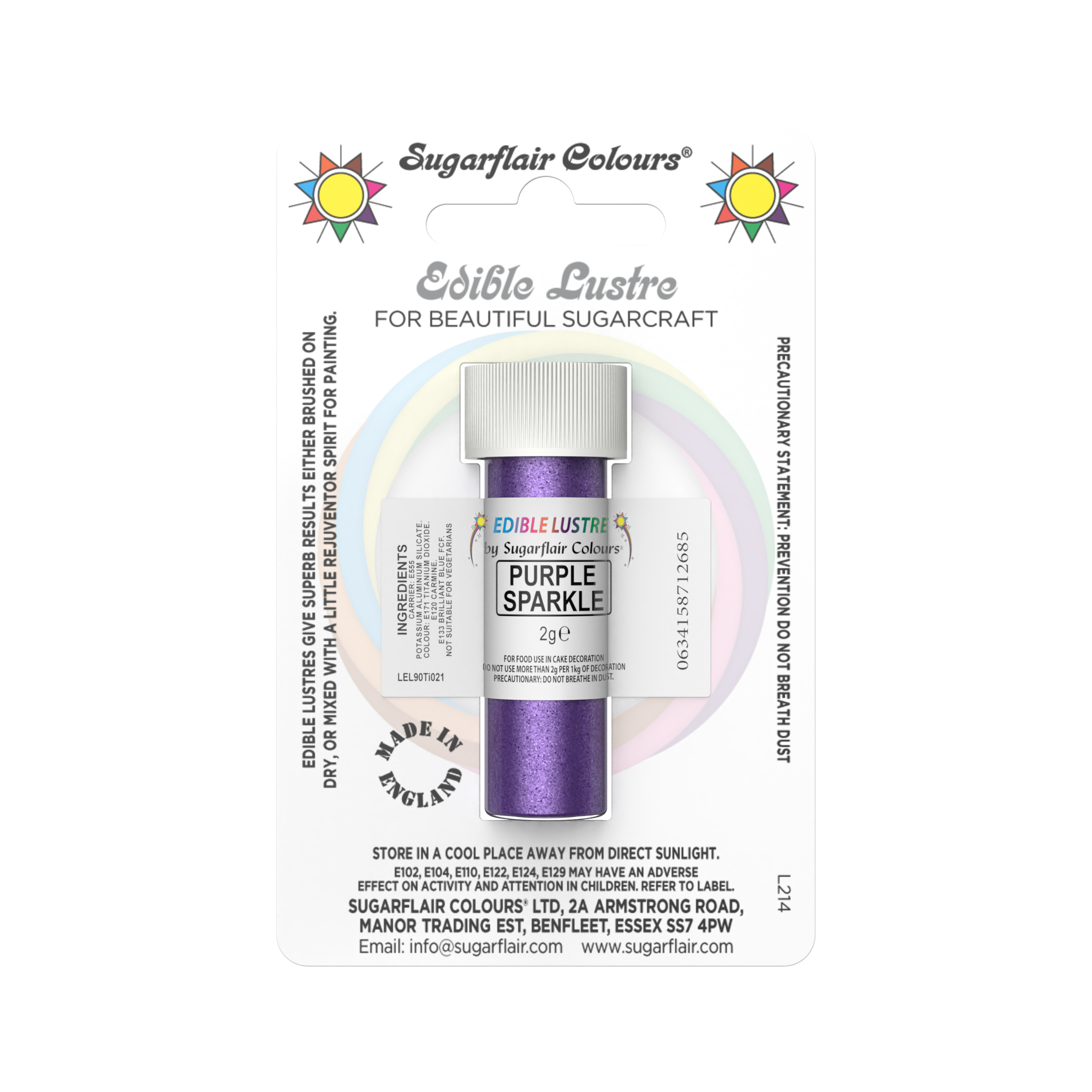 Sugarflair Lustre Dust – Purple Sparkle 2g – Sugar Flair