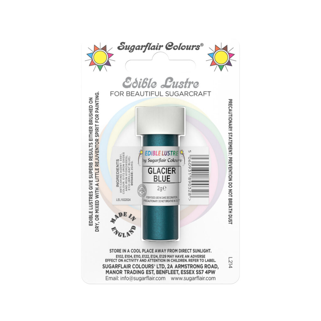 Sugarflair Lustre Dust – Glacier Blue (E171 Free) 2g – SugarFlair