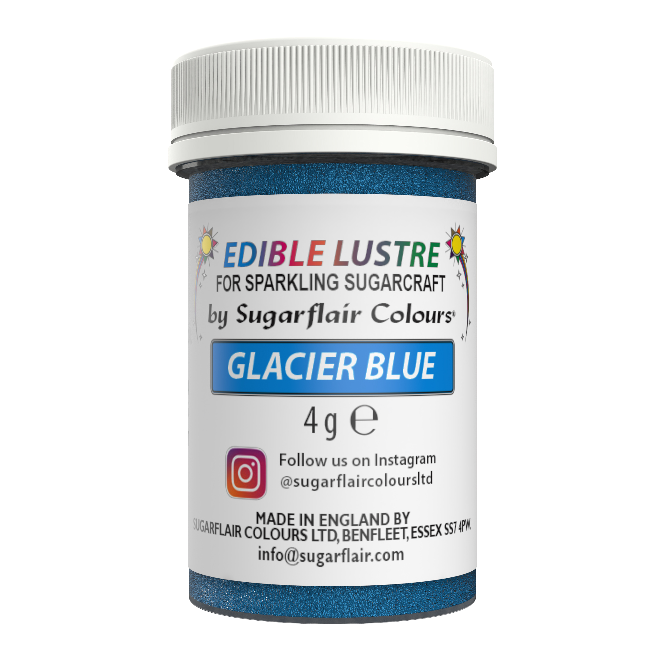 Sugarflair Lustre Dust – Glacier Blue 4g – Sugar Flair