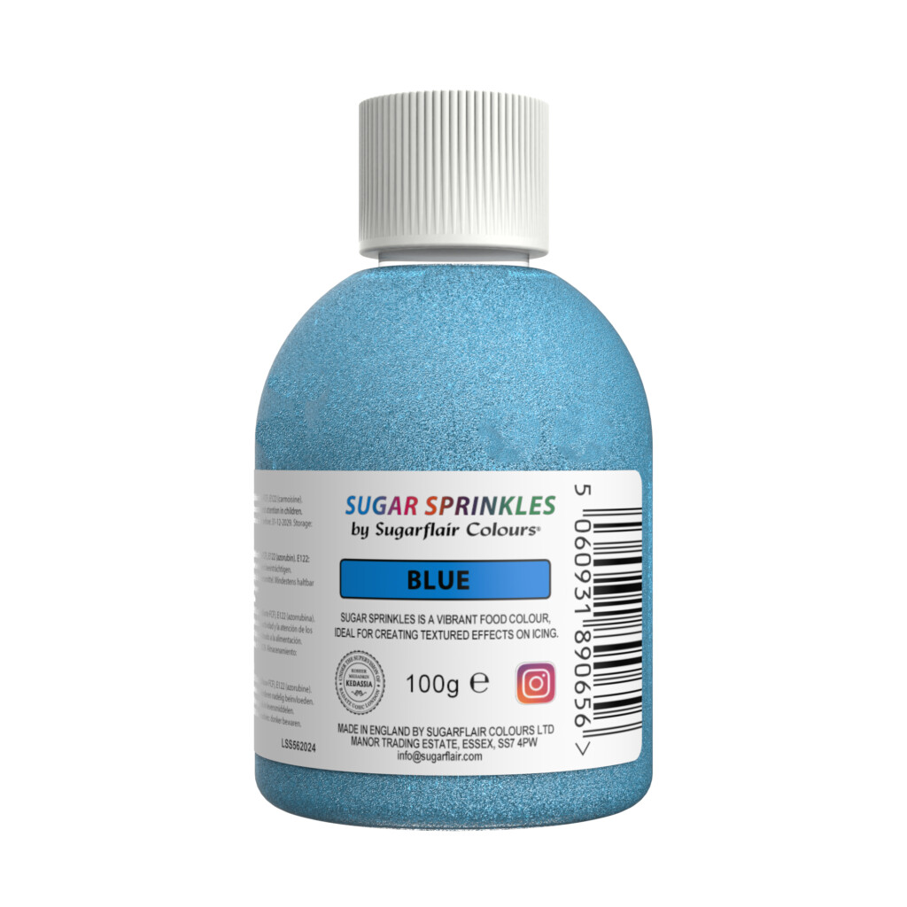 Sugarflair Sugar Sprinkles (E171 Free)- Blue 100g – SugarFlair