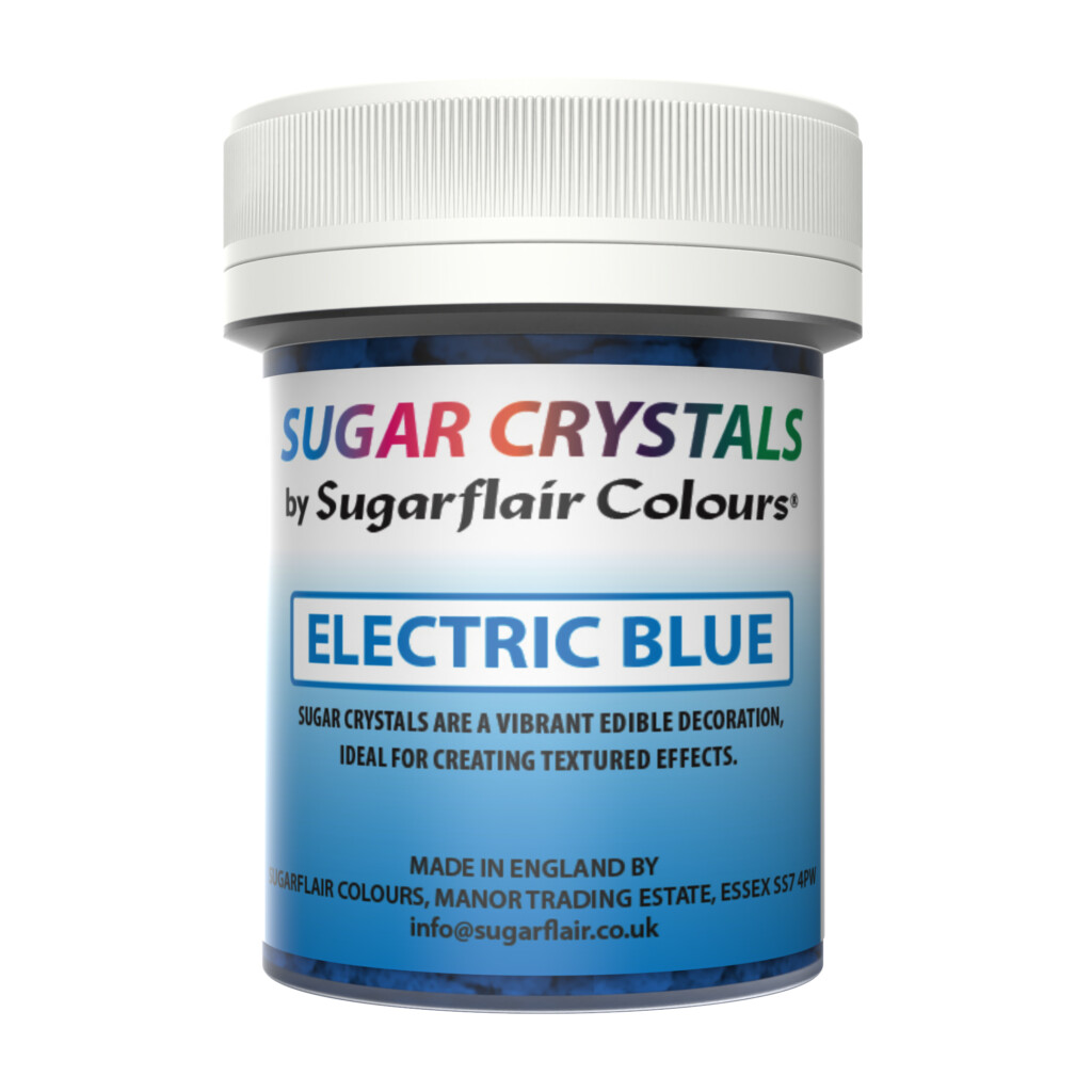 Sugarflair Sugar Crystals – Electric Blue 40ml – SugarFlair