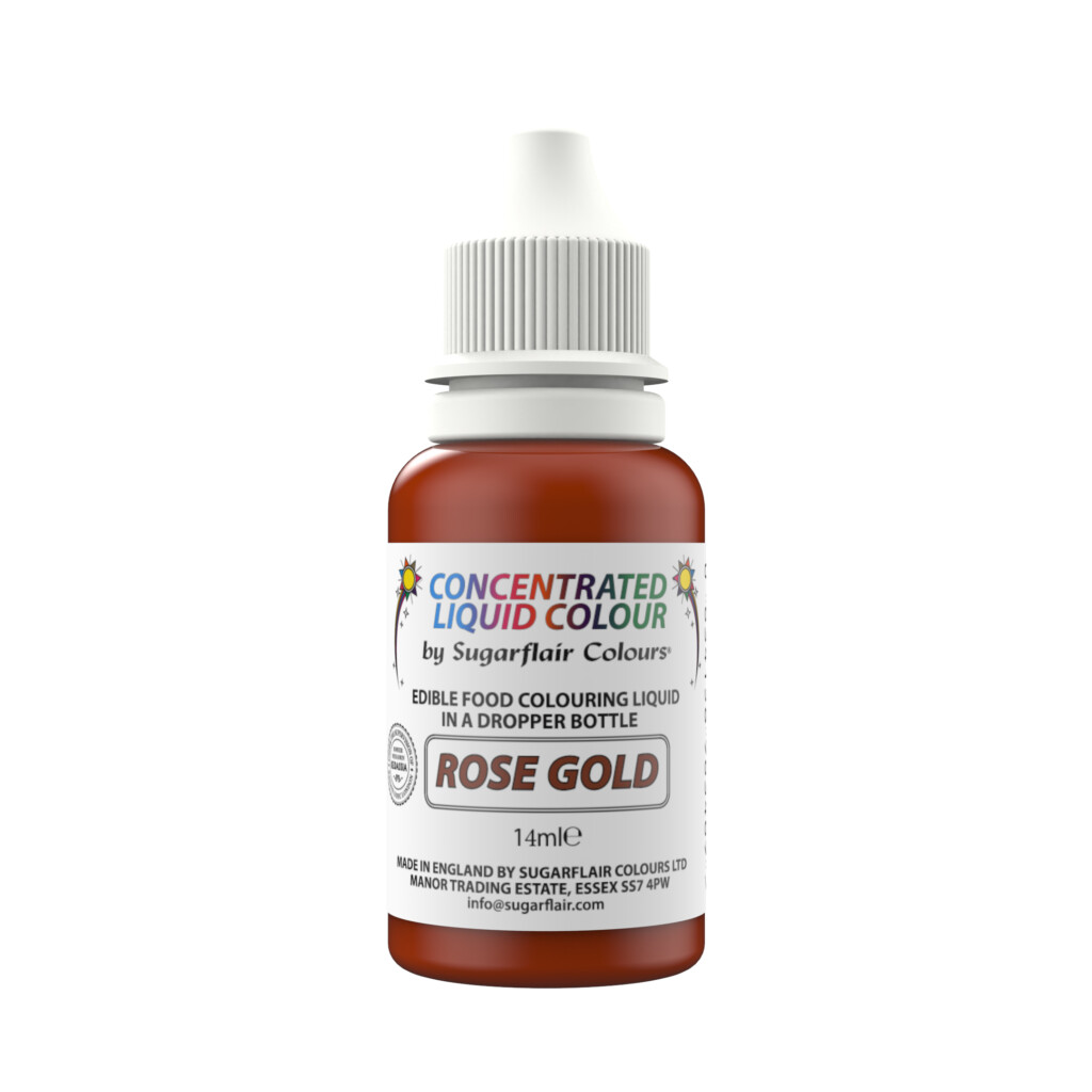 Sugarflair Sugartint Liquid Colour/Paint – Rose Gold 14ml – SugarFlair