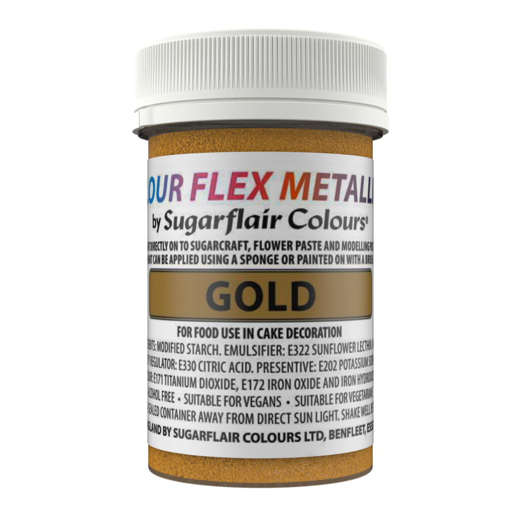 Colour Flex – Gold Metallic Edible Paint 25ml – SugarFlair