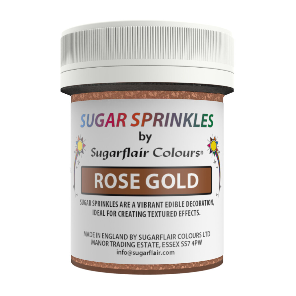 Sugarflair Sugar Sprinkles – Rose Gold 40g – SugarFlair