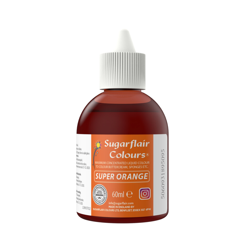 Sugarflair Max Concentrate Liquid Colour – Super Orange 60ml – SugarFlair